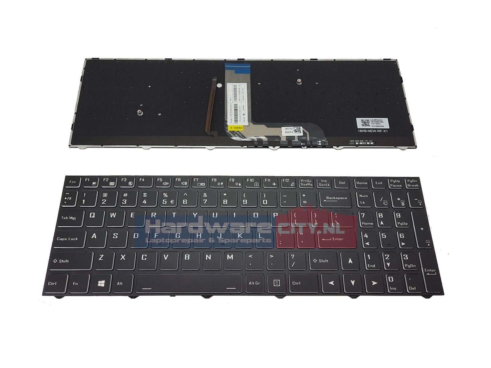 BTO X-Book 17X884 RGB backlit keyboard (US/NL Qwerty) - Laptop ...