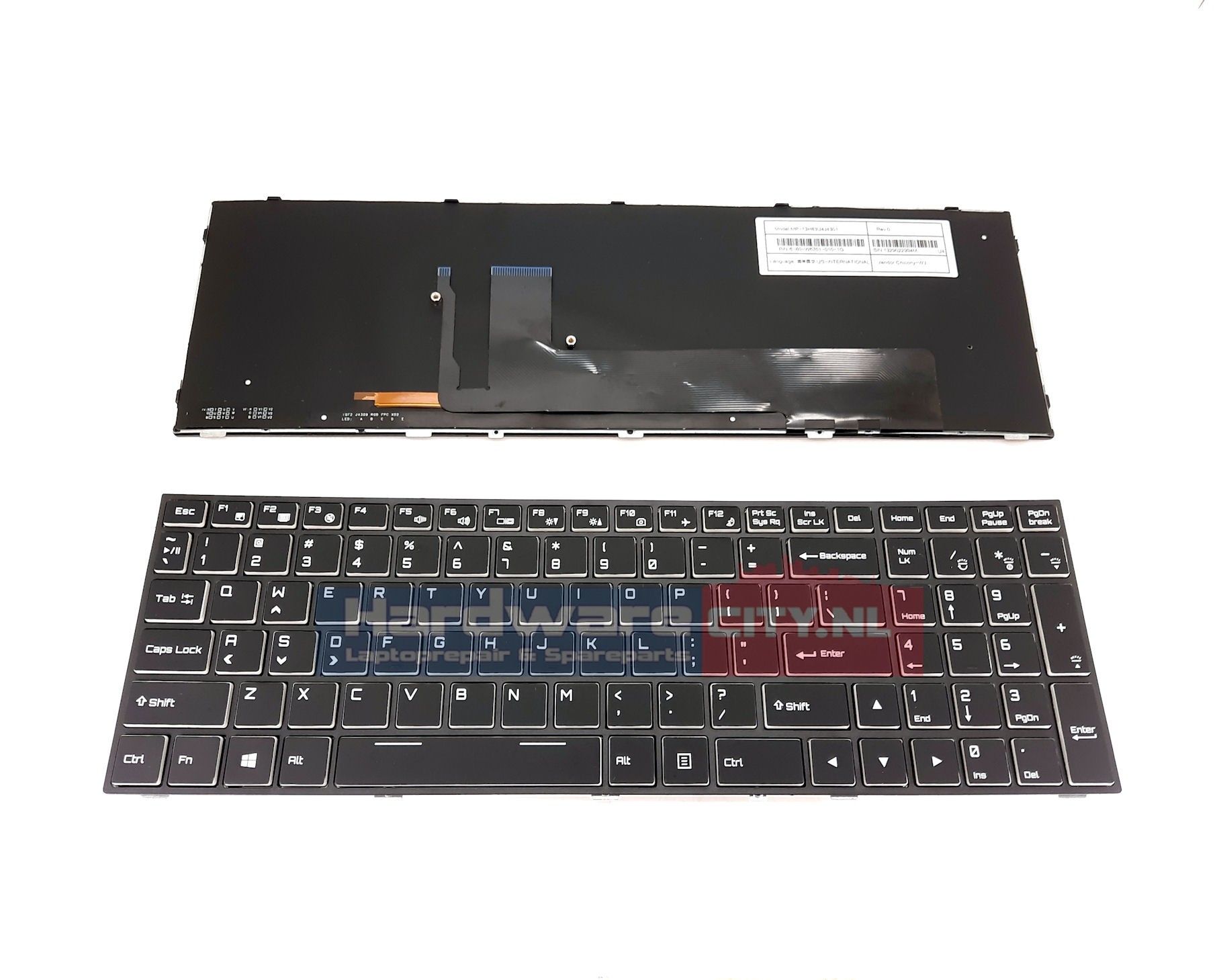BTO X-Book 15CL77 RGB backlit keyboard (US/NL Qwerty) - Laptop ...